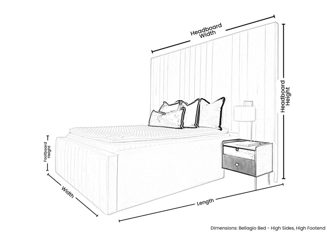 Bellagio-X Bed – High Sides, High Footend – TLBC-UK